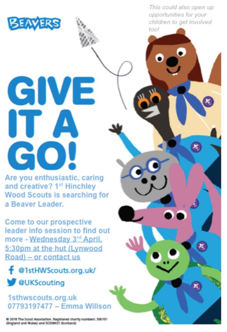 Wanted! Beaver Leaders for 1st Hinchley Wood – 1st Hinchley Wood Scout ...